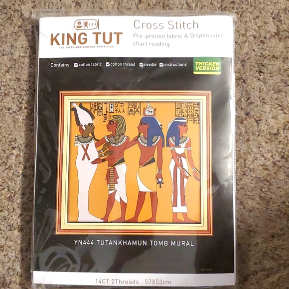 Other | King Tut Cross Stitch Yn444 Tutankhamun Tomb Mural 14ct 2 ...
